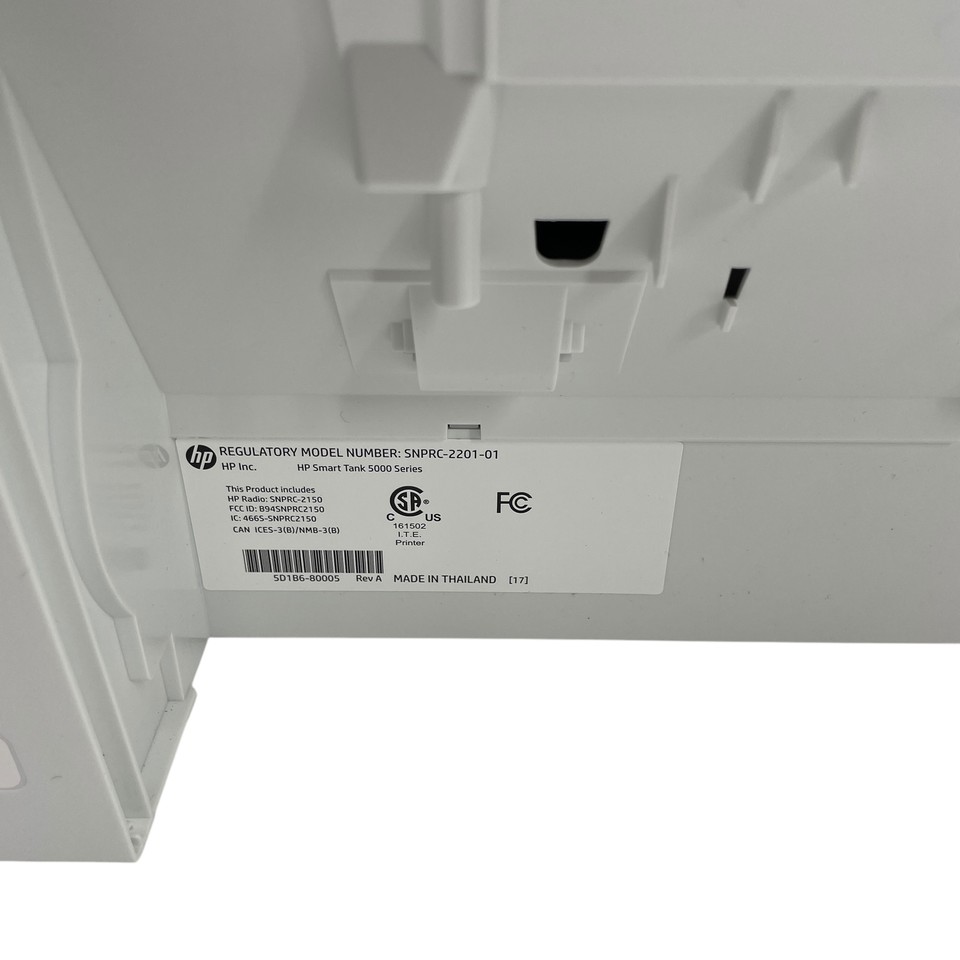 HP Smart Tank 5000 Series Wireless All-In-One Inkjet Printer White # ...