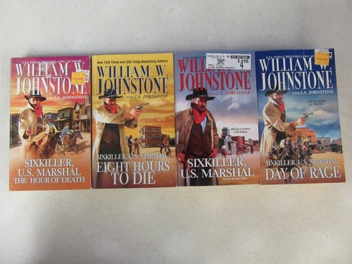 Lot (4) WILLIAM W JOHNSTONE Books SIXKILLER US MARSHAL SERIES #1-4 NEAR ...