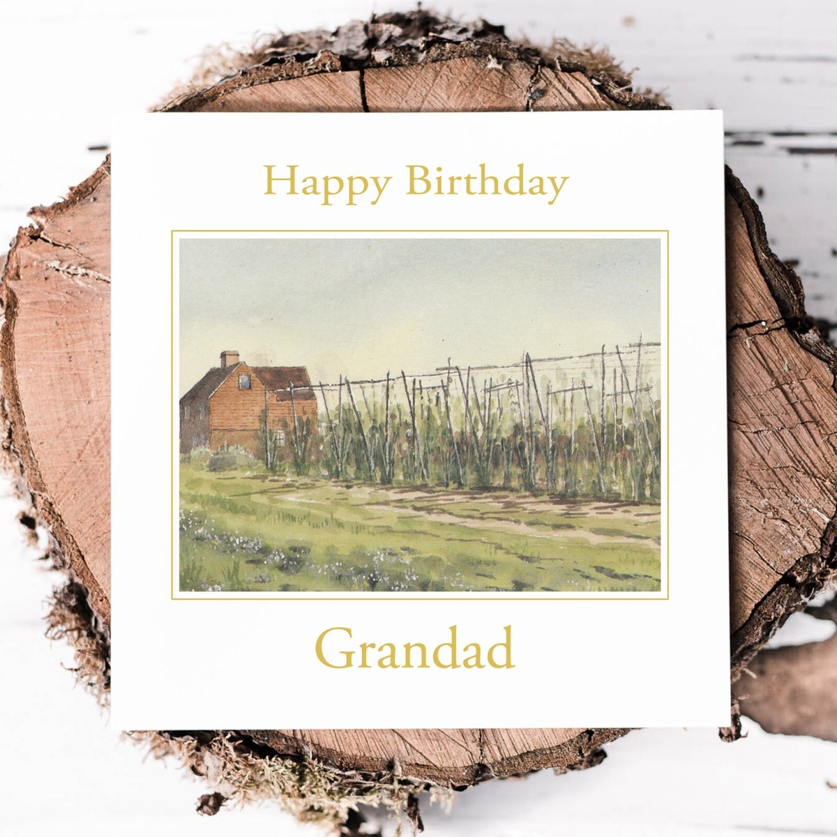 Country Scene Birthday Cards Vintage Birthday Greetings Post Card, A