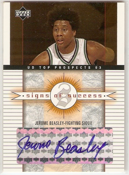JEROME BEASLEY AUTOGRAPH ROOKIE 2003-04 UPPER DECK SIGNS OF SUCCESS ...