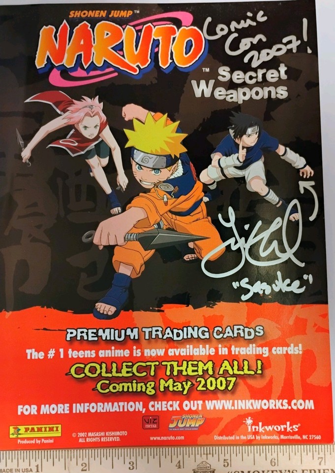 Yuri Lowenthal Naruto Suzuki Autographed Pin-up Sdcc Comic-Con 2007 | eBay