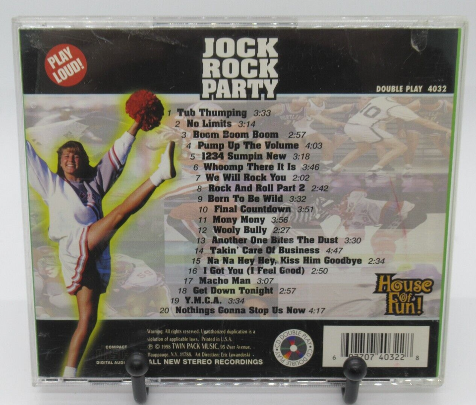 JOCK ROCK PARTY COMPILATION MUSIC CD, 20 V/AHIT TRACKS, MONY MONY YMCA ...