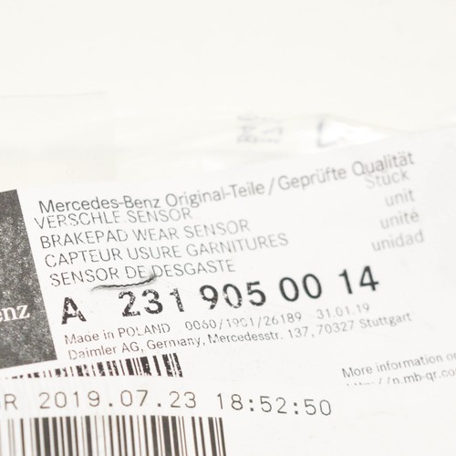 NEW MERCEDES-BENZ SL R231 FRONT BRAKE PAD WEAR SENSOR A2319050014 OEM ...