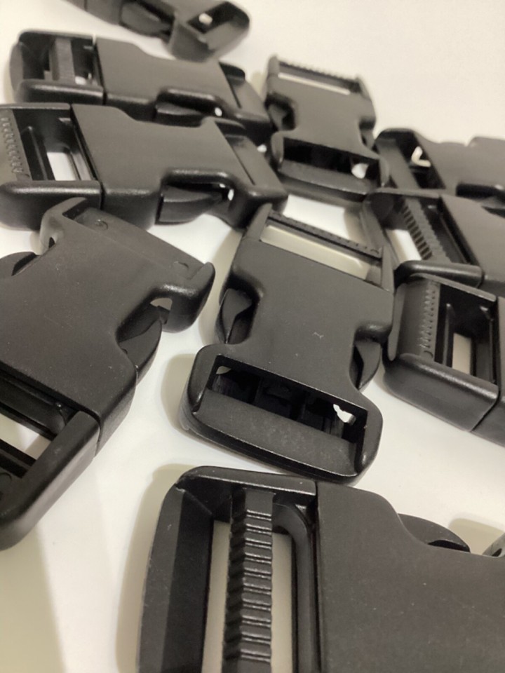 Black Delrin Plastic Side Release Fasteners Squeeze Buckle Clip 10mm ...
