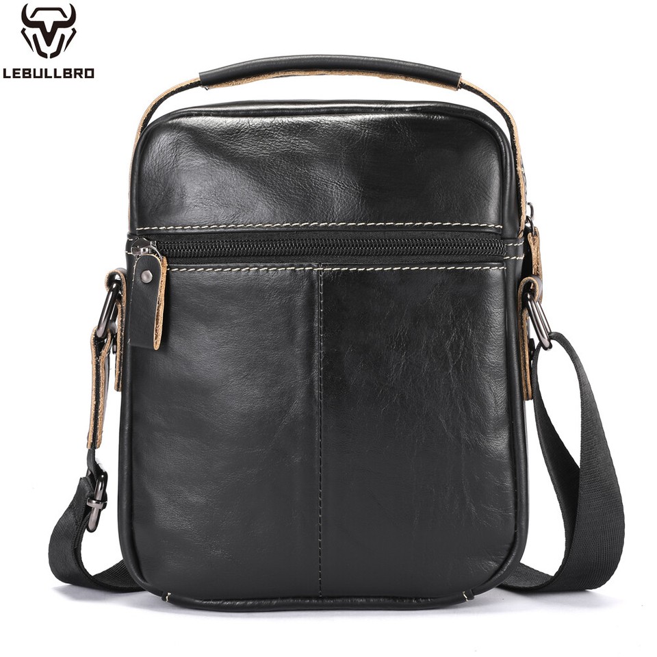 Mens Sling Bags Genuine Leather Handbag Small Shoulder Bag Crossbody ...