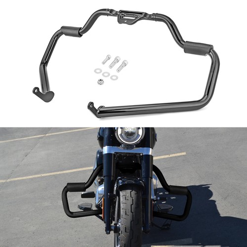 Front Mustache Engine Guard Crash Bar For Harley Fat Boy Fat Bob Sport ...