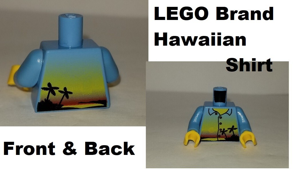 LEGO Hawaiian Shirt Torso Sunset Island Lagoon Body Dual Arms Hands ...