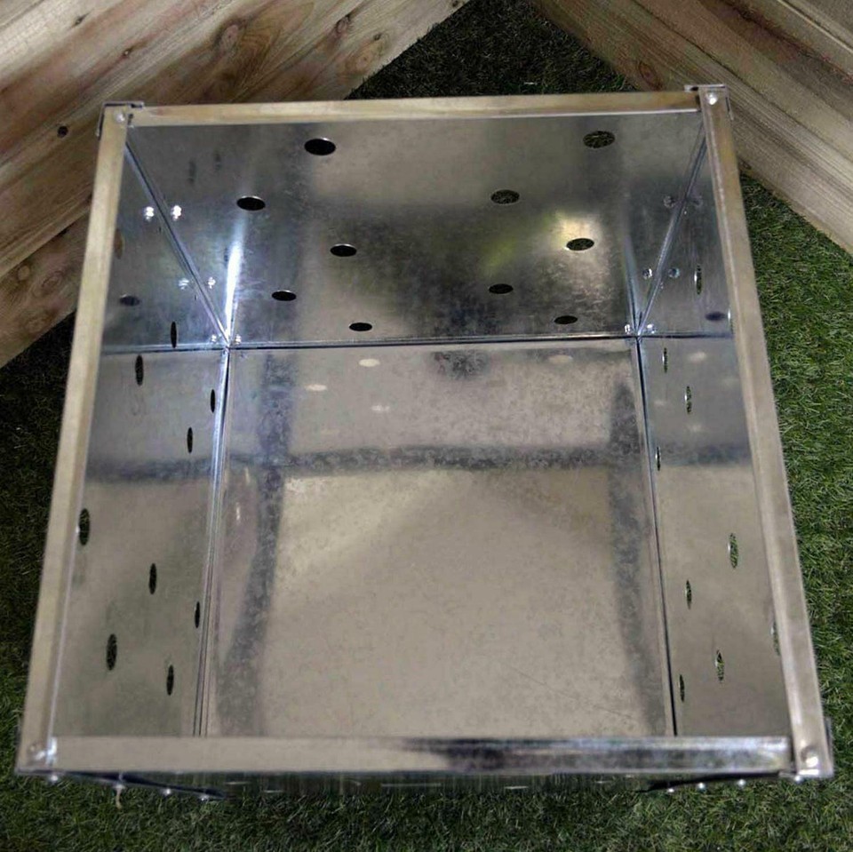 LARGE 90LTR SQUARE INCINERATOR FIRE BIN GALVANISED GARDEN BURNING ...