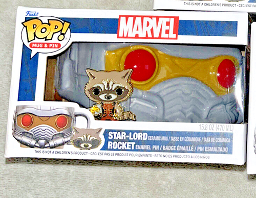 Marvel Funko POP! Star Lord Ceramic Mug & Rocket Enamel Pin Walmart ...