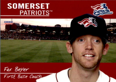 2013 Somerset Patriots Choice #4 Fox Beyer First Base Coach Baseball ...