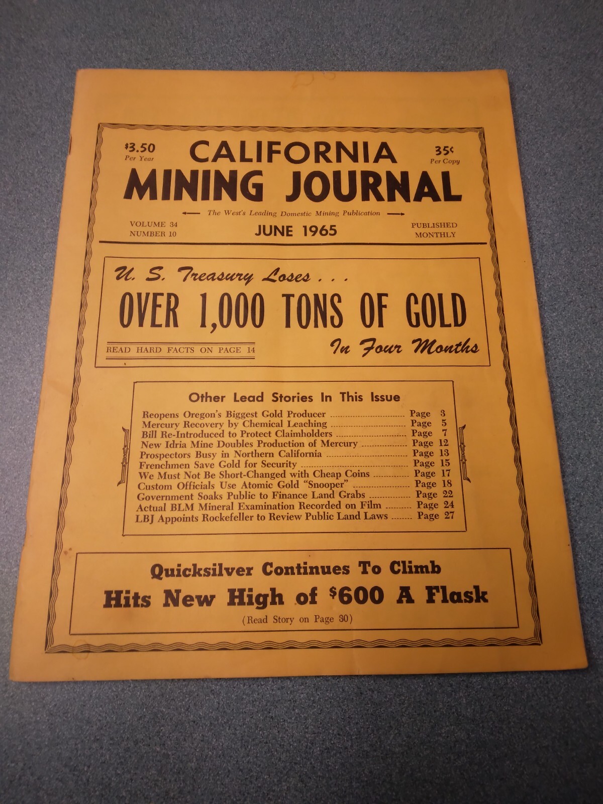 CALIFORNIA Mining Journal June 1965 | eBay