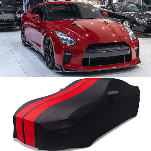 Indoor Stain Stretch Full Car Cover Dust Proof Red/Black For Dodge ...