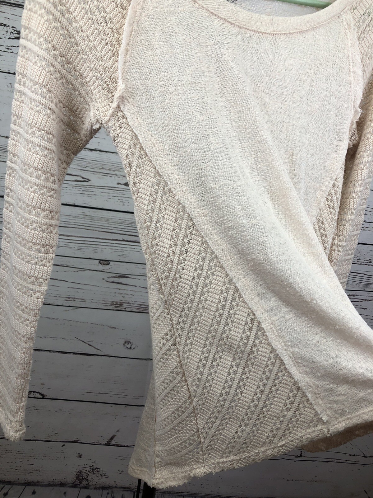 Eyeshadow Small Hi-lo Light Sweater Beige Long Sleeves | eBay