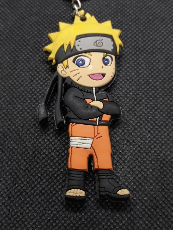 Naruto Black Rubber Keyring - Uzumaki Toy Cartoon Anime Key Chain Phone ...