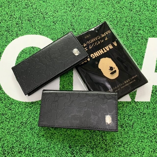 BAPE Black Leather Long Camo Wallet Japanese Magazine Exclusive A ...