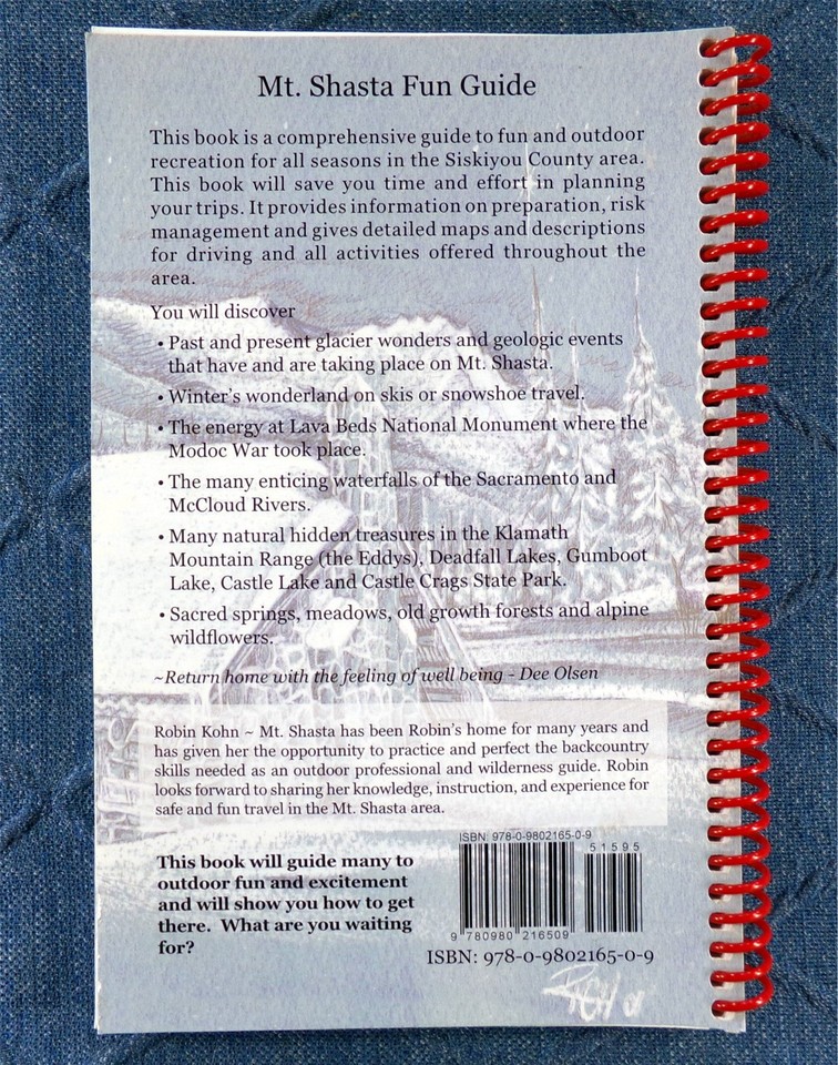 Signed Copy: Mount Shasta Guide To Fun, Robin Kohn 2008, Siskiyou ...