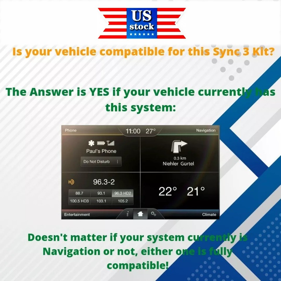 Latest SYNC 2 to SYNC 3 v3.4 Upgrade Carplay Kit Fit For Ford Sync3 MAP ...