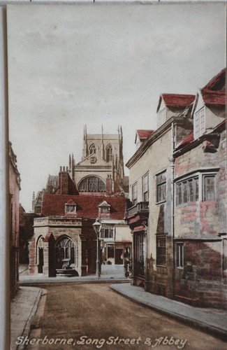 Ancienne Carte Postale Sherborne de Long Street et La Abbey | eBay