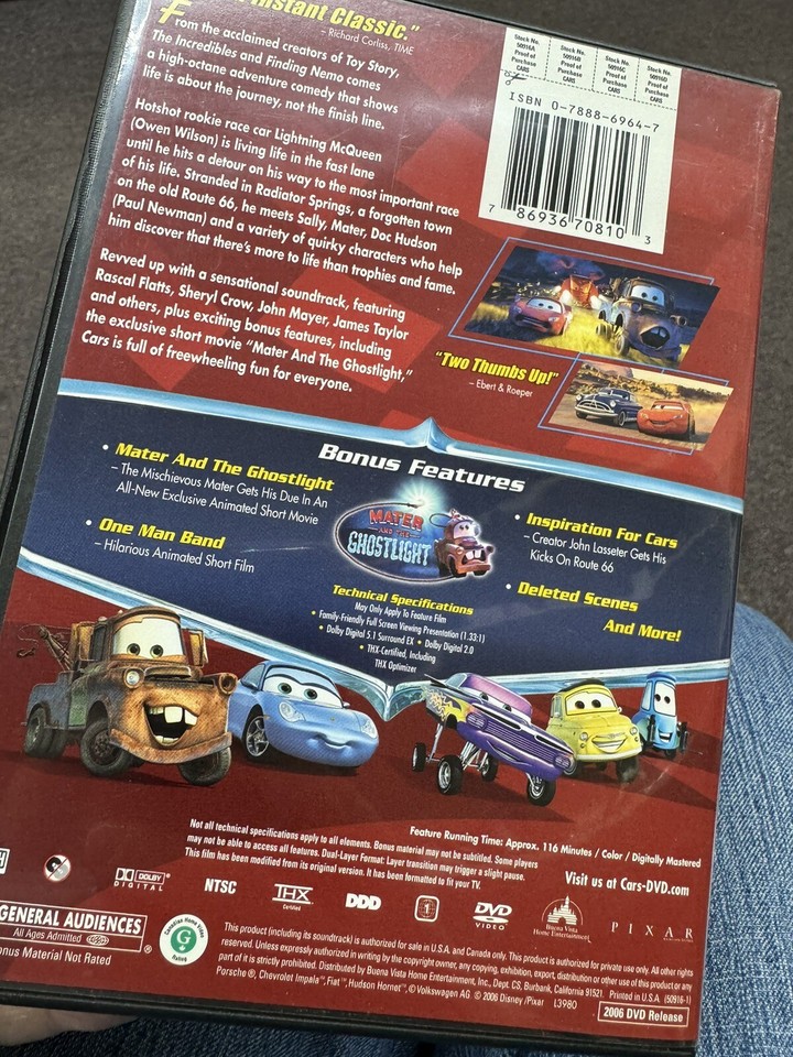 Walt Disney's/Pixar Cars (DVD, 2006) Full Screen | eBay