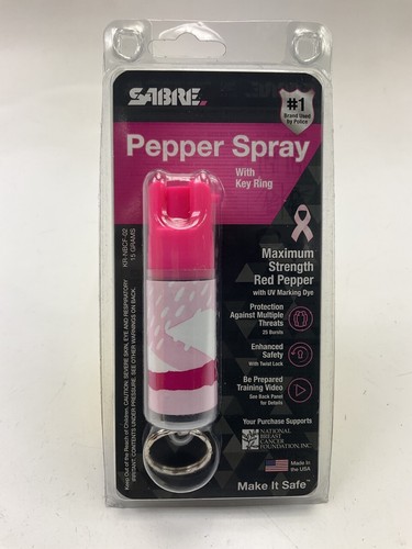 SABRE RED Pepper Spray - Police Max. Strength - Key Ring, 25 Bursts, 15 ...