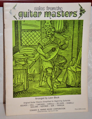 Leon Block arrangements Solos from the Guitar Masters Music Book | eBay