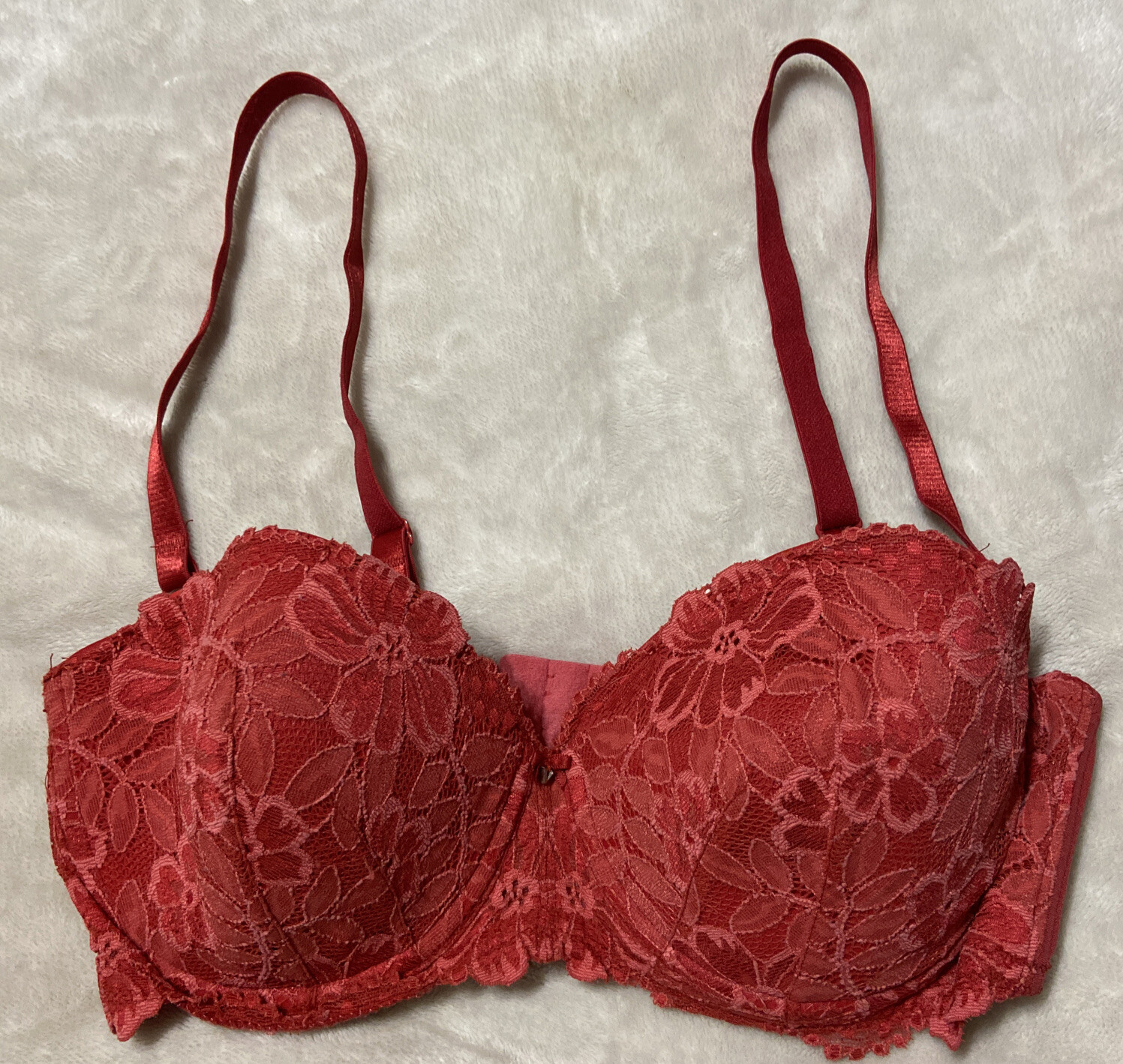 Victoria's Secret DEMI~Lace~Red~BRA~CONVERTIBLE~Strap… - Gem
