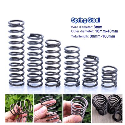 Black Big Compression Springs Spring Steel Ø3mm wire, OD Ø16-40mm, Long ...