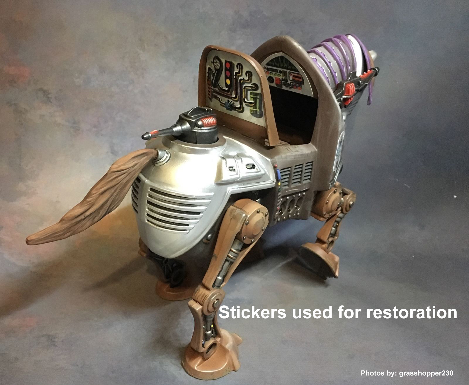 Custom Mattel 1983 MOTU He-man Masters of the Universe Stridor stickers ...