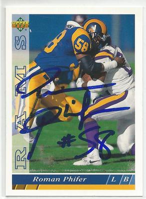 ROMAN PHIFER Autographed Signed 1993 Upper Deck card #413 Los Angeles ...