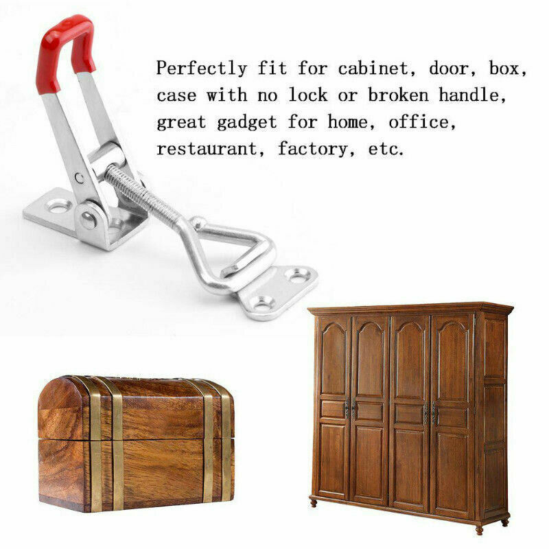 2/4×Cabinet Box Lever Handle Toggle Catch Latch Lock Clamp Hasp ...