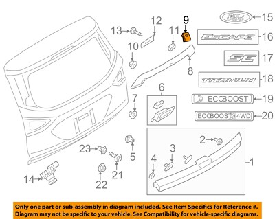 FORD OEM 17-18 Escape Liftgate Tailgate-Upper Molding Clip W790449S900 ...