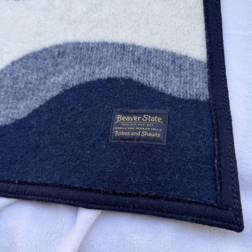 Pendleton Wool Blanket Sea Wolf Orca Sunset Navy Beaver State Muchacho ...