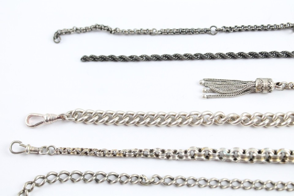 Mixed Grade Silver Watch Chains Jewellery for Restoration / Repurposing ...