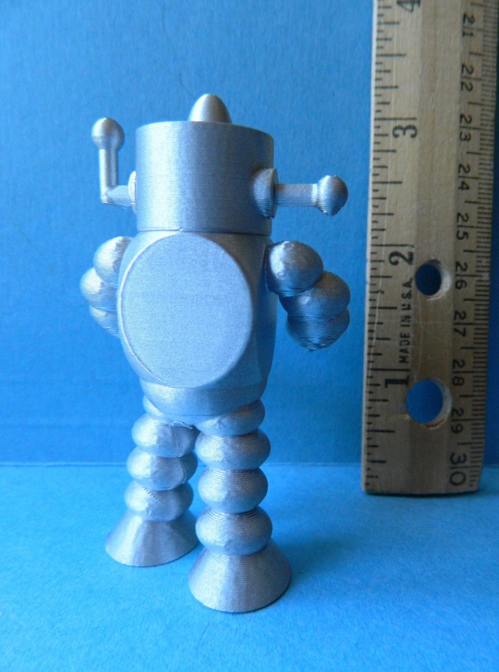 Original 3-D print 1950s antenna robot 3-inch hard plastic toy Spaceman ...