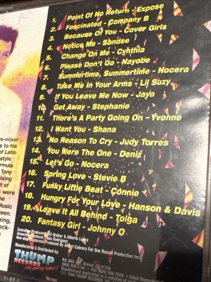 Thump'n Freestyle Quick Mixx CD 1996 Non-Stop Latin Hip Hop Thump ...