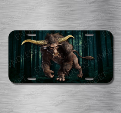Wild Beast Scary Monster Chimera Goat Man Evil Ape License Plate Front ...