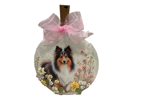 hand crafted SHELTIE SHETLAND SHEEPDOG bottle w/LED lights 9" x 7" | eBay