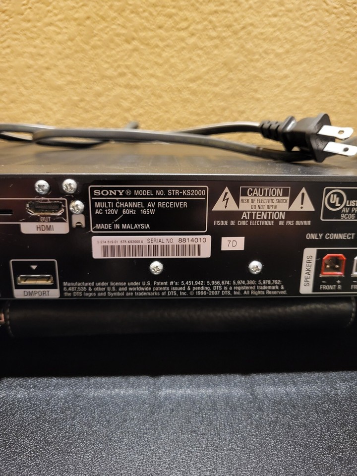 Sony STR-KS2000 5.1 Ch HDMI Home Theater Surround Sound Receiver. No ...