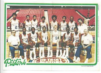 Pistons Topps 1980 NBA Basketball Vintage Team Poster | eBay