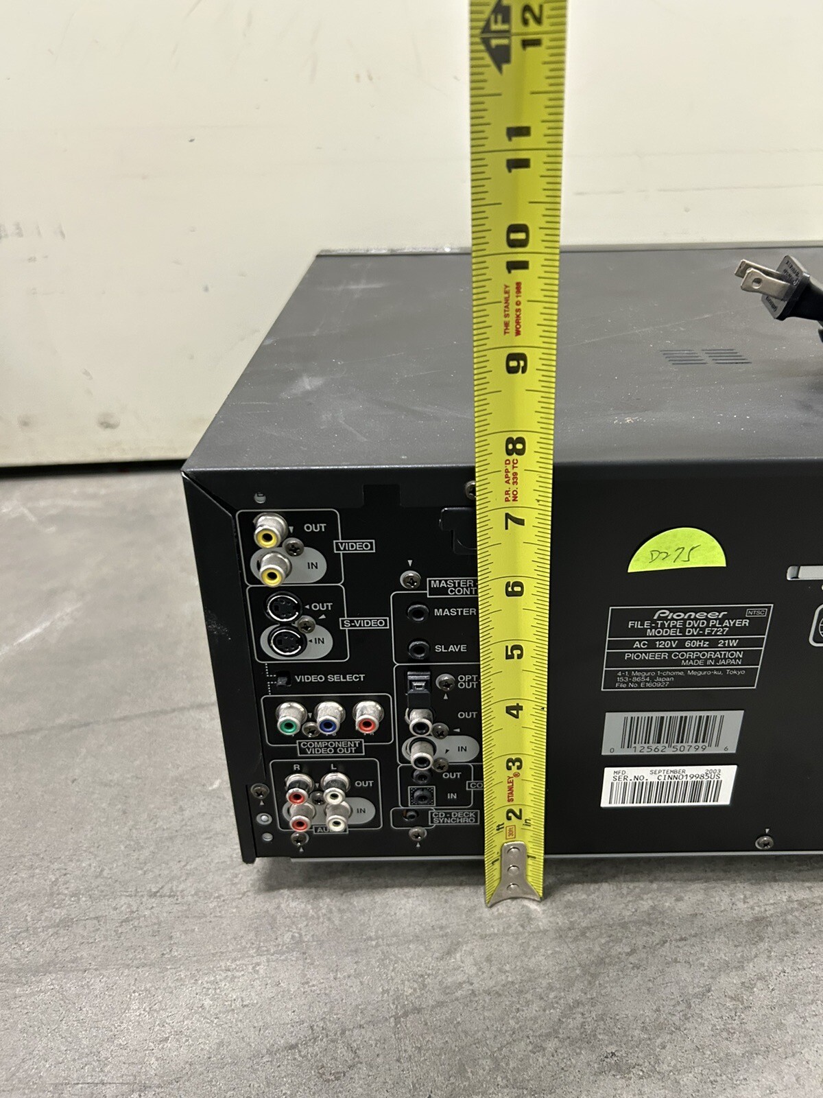 RARE Pioneer DV-F727 301 Disc DVD / CD Changer Currently Untested Sold ...