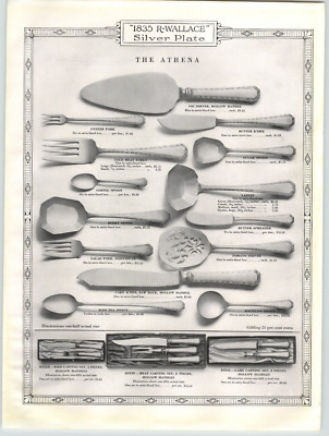 1919 PAPER AD 2 Sided R Wallace Silverware The Laurel Pattern Design ...