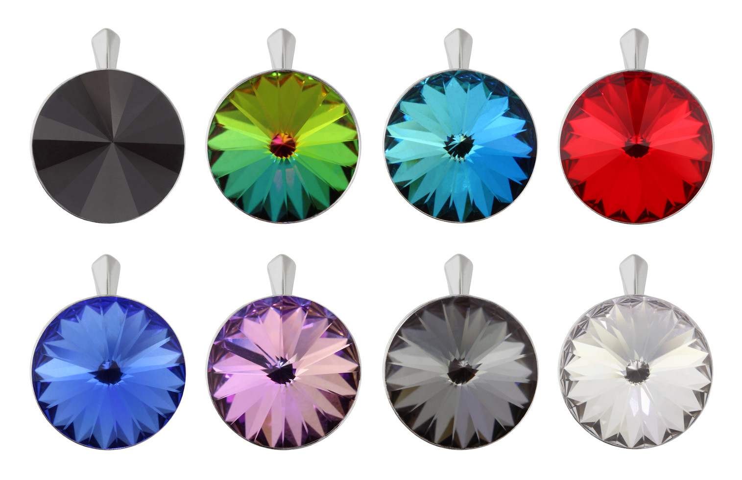 Sterling Silver Rivoli Pendants made with 1122 18mm Primero® Crystals ...