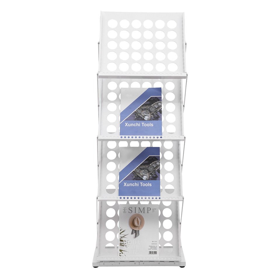 4 Tiers A3 Brochure Holder Literature Display Rack Portable Iron ...