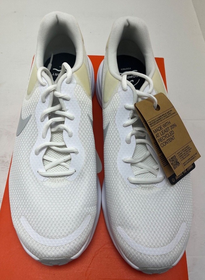 NIKE Mens Revolution 7 Running Shoe FB2207-100 White / White NWD FREE ...