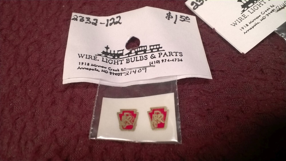 Lot #3 - PEEL & STICK DECALS - LIONEL (4) #2332-122 PRR KEYSTONE - NIP ...