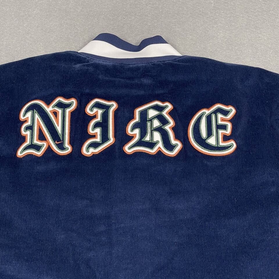 Nike Jacket Mens Large Blue Letterman Varsity Bomber Corduroy ...