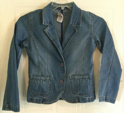 Girls jean jacket size Large 10/12, No Boundaries Stretch, Fitted, Blue ...
