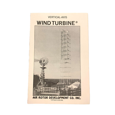 Vertical-Axis Wind Turbine ARDO Air Rotor Dev Co Pamphlet Paper ...