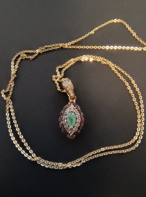Authentic Columbian Emerald With Vermeil Gold Over Sterling Chain And ...