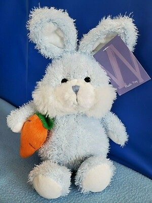 EASTER: Blue Plush Bunny Rabbit With Carrot BEST MADE TOYS 13" NEW | eBay